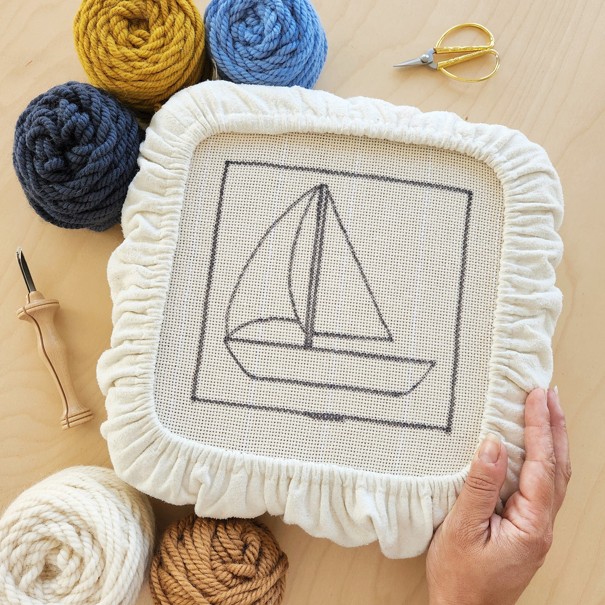 Sail Away - PDF Punch Needle Pattern by Punch Needle World