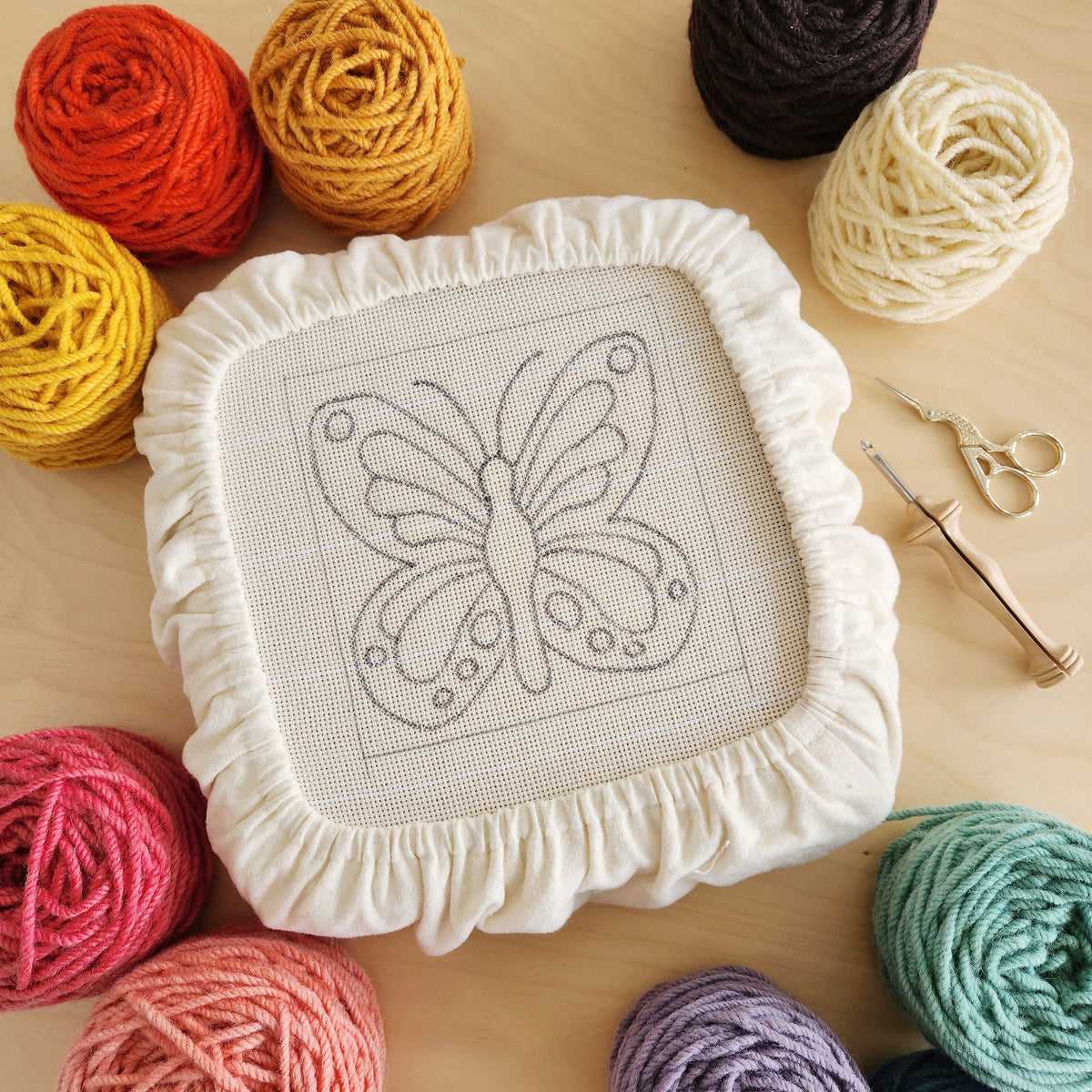 Butterfly - PDF Punch Needle Pattern by Punch Needle World