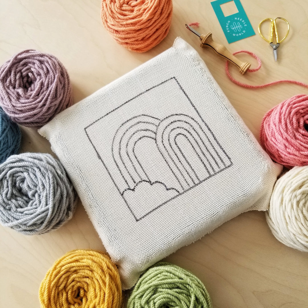 Double Rainbow - PDF Punch Needle Pattern by Punch Needle World