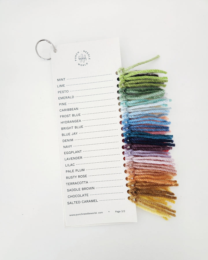 Punch Needle World Rug Yarn - Color Card