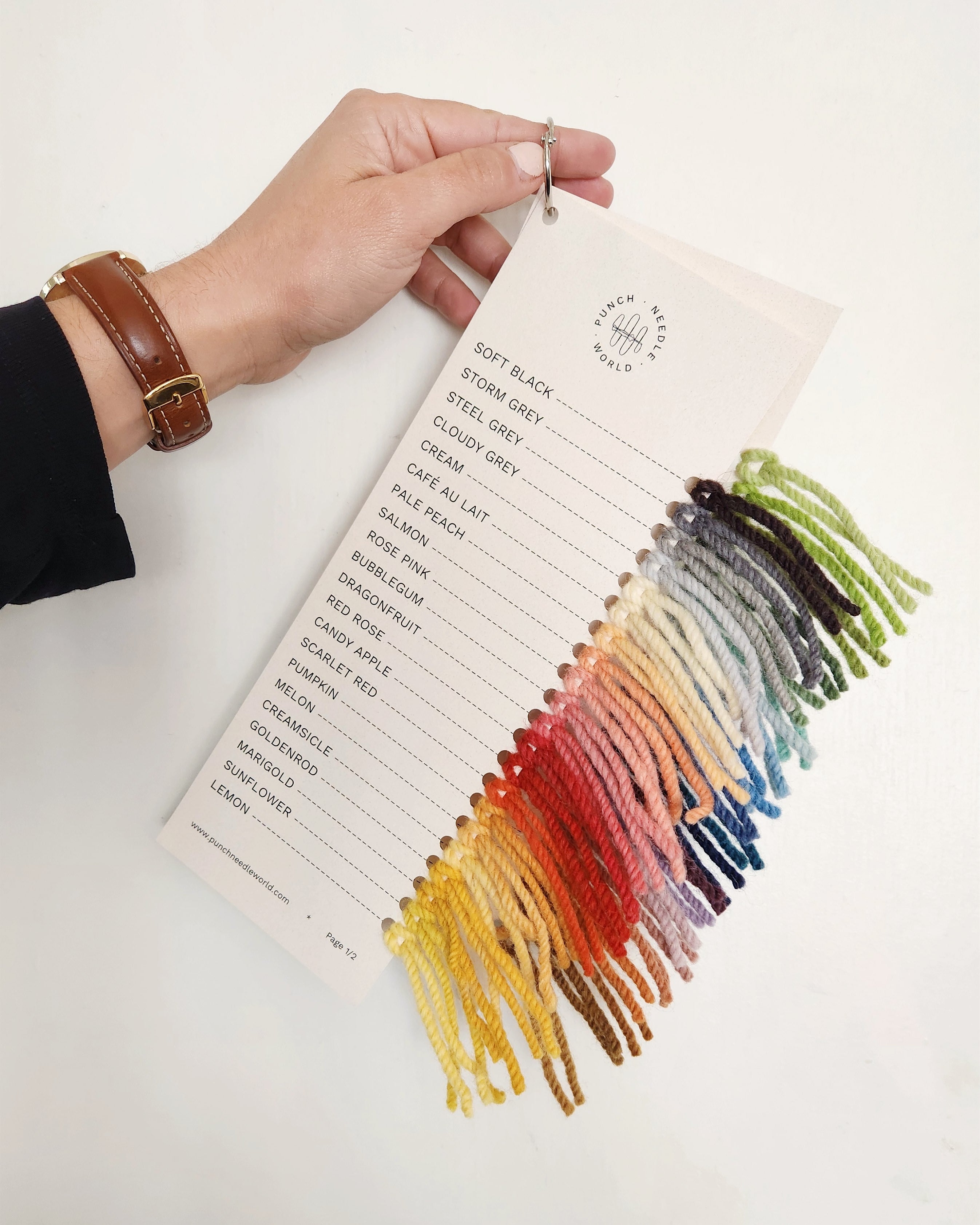 Punch Needle World Rug Yarn - Color Card