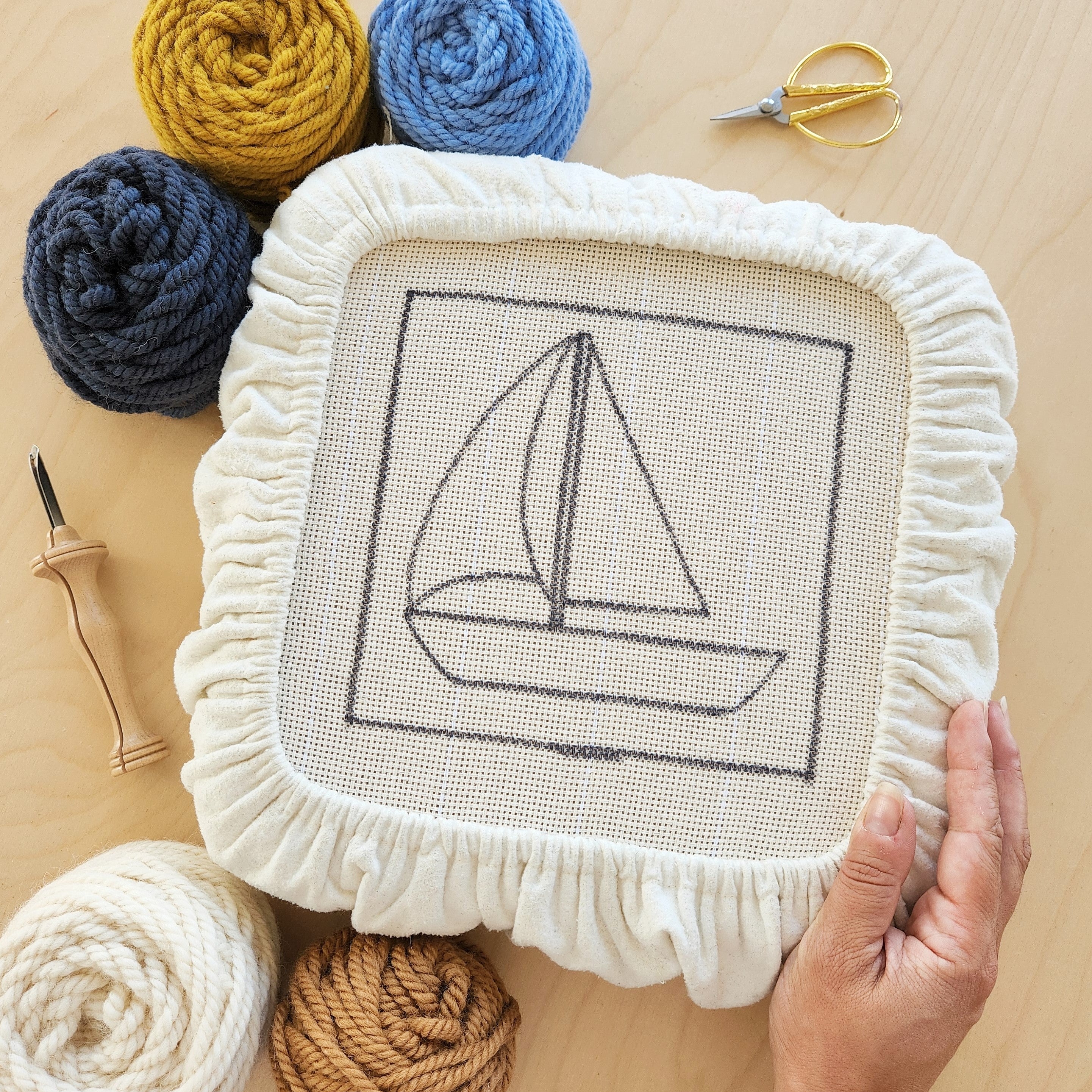 Sail Away - PDF Punch Needle Pattern by Punch Needle World