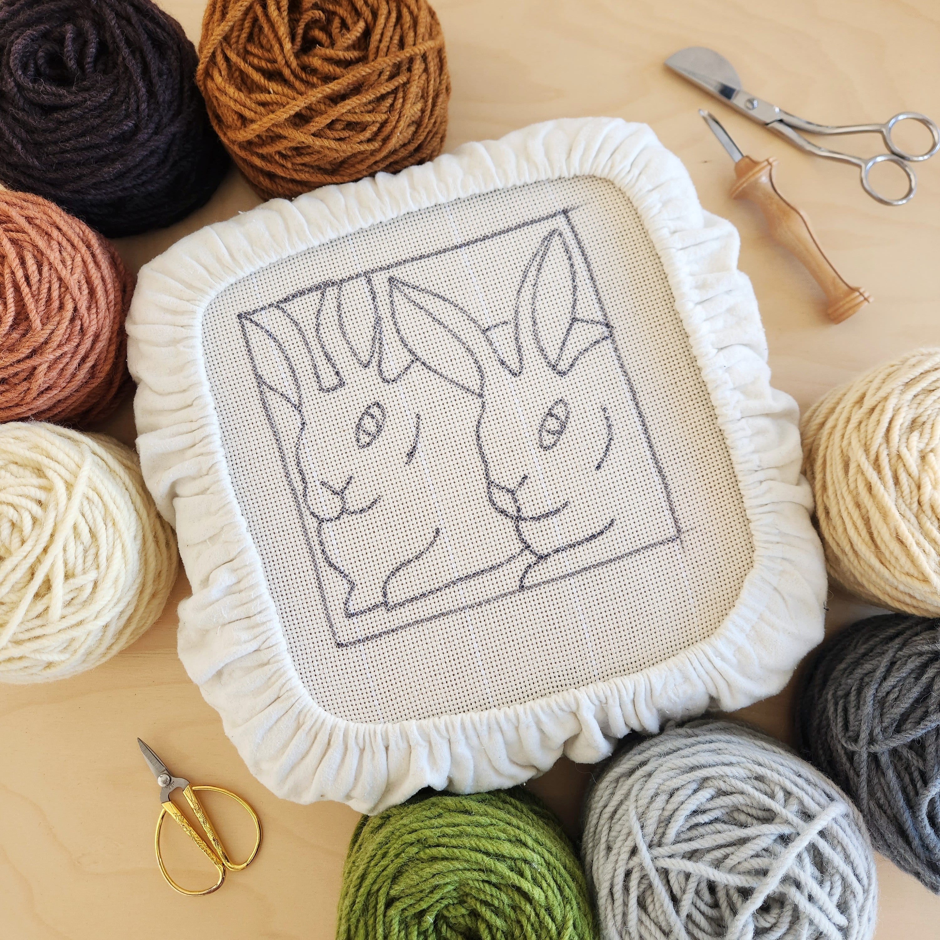Rabbit Rabbit - PDF Punch Needle Pattern by Punch Needle World