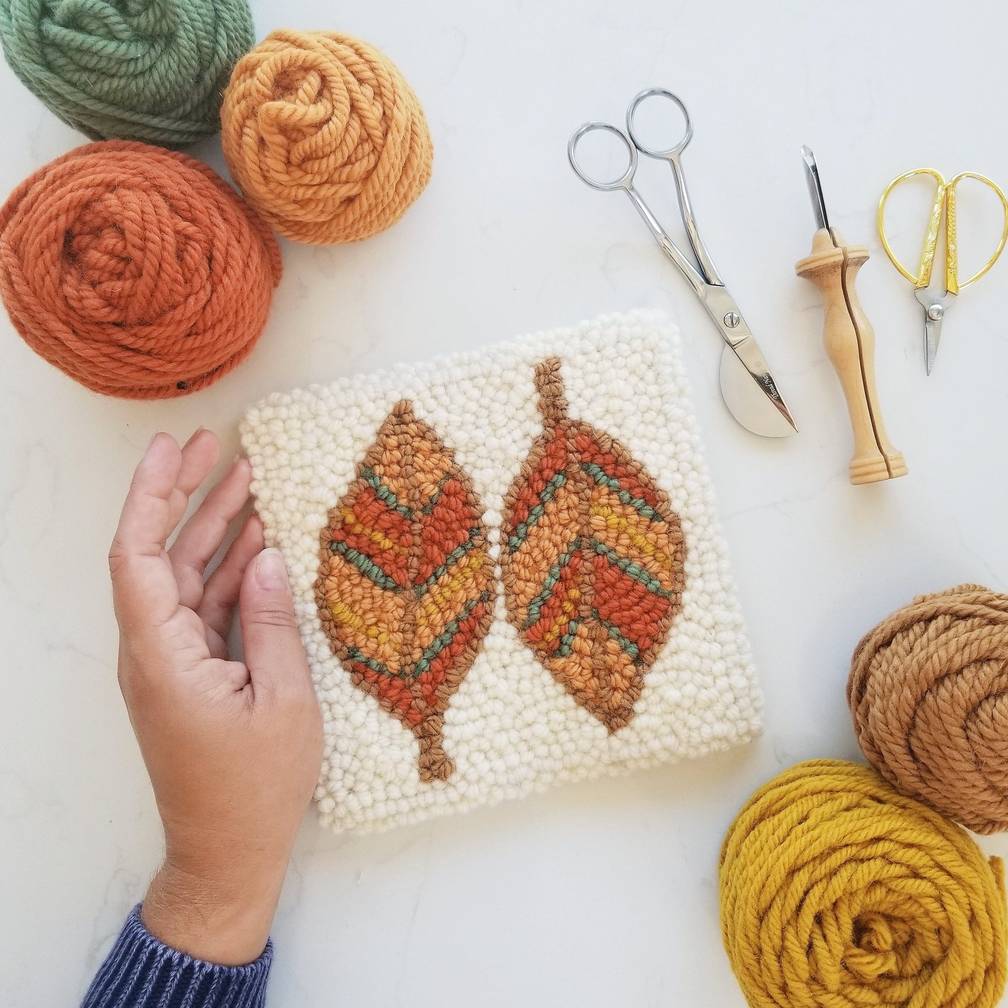 Autumn Leaves - PDF Punch Needle Pattern by Punch Needle World