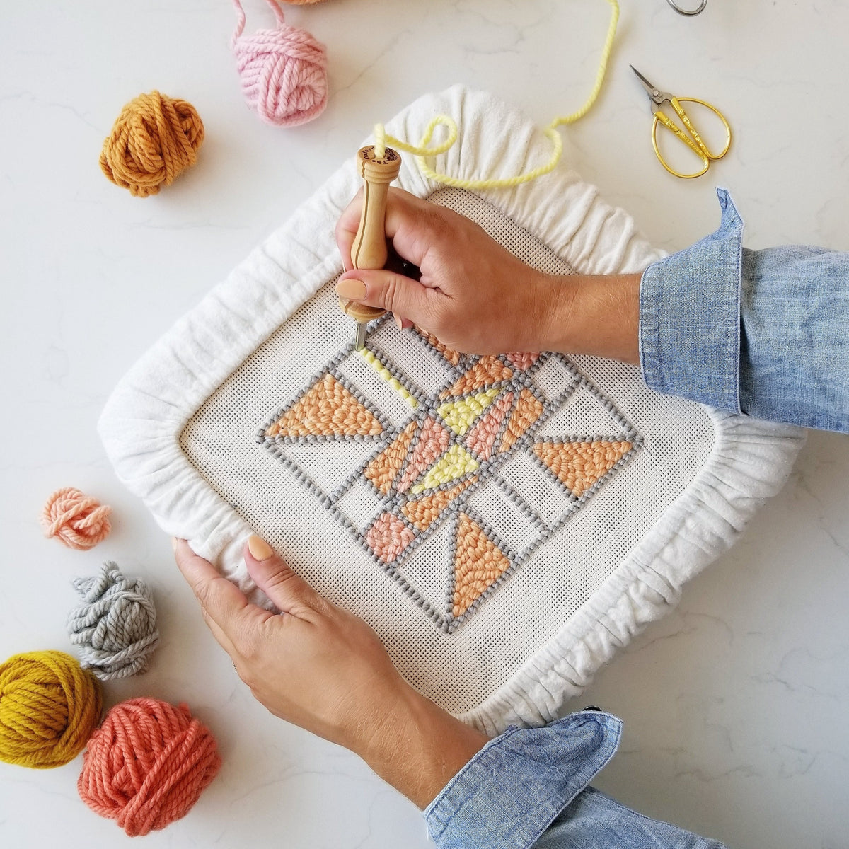 Modern Geometry - PDF Punch Needle Pattern by Punch Needle World